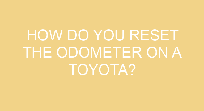 How Do You Reset The Odometer On A Toyota